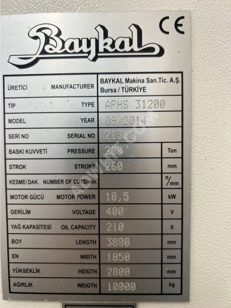 For sale a used Baykal bending machine - Adwhit
